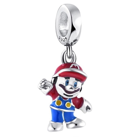Jewelry | Super Mario Dangle Charm Hand Crafted In Sterling Silver And ...